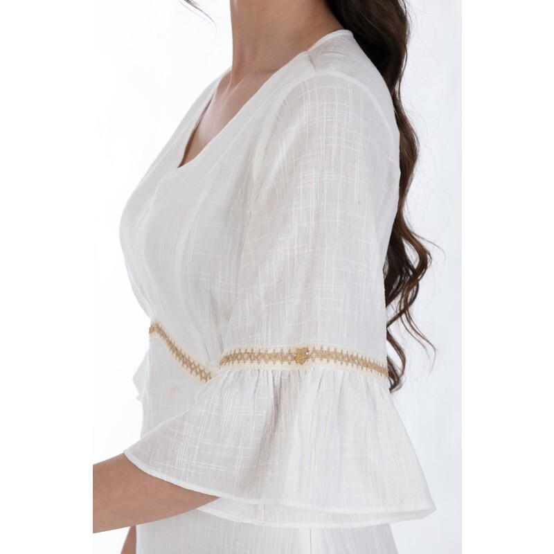 Vestido Isadora Em Tecido Plano Com Detalhes Em Guipir Hapuk