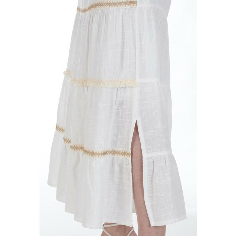 Vestido Isadora Em Tecido Plano Com Detalhes Em Guipir Hapuk