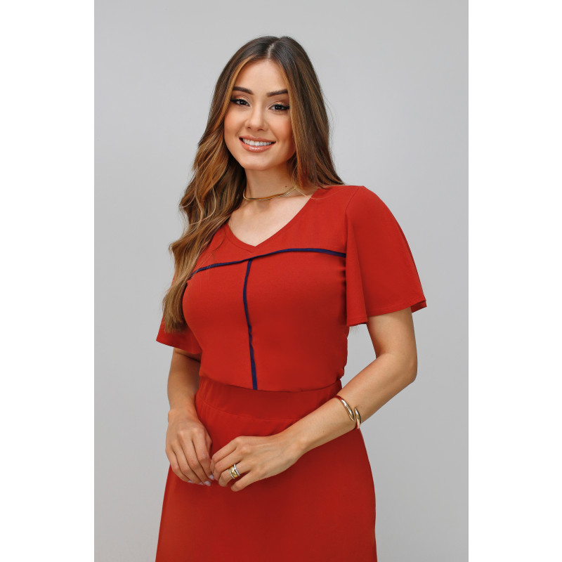 Conjunto Iris em Moletinho Piquet com Detalhes Nítido