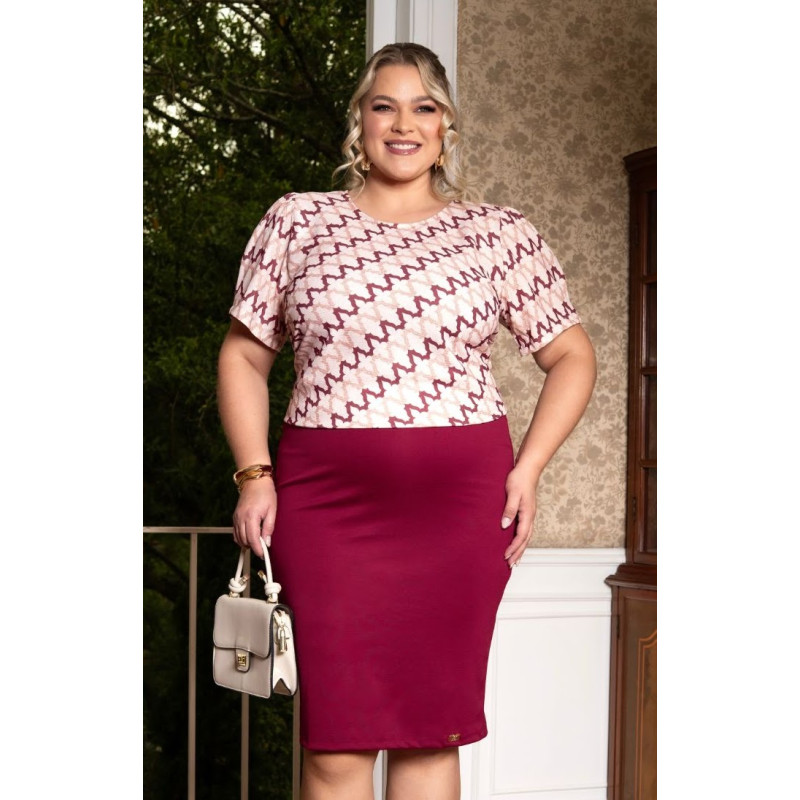 Saia Karol Em Malha Crepe Plus Size Maria Amore