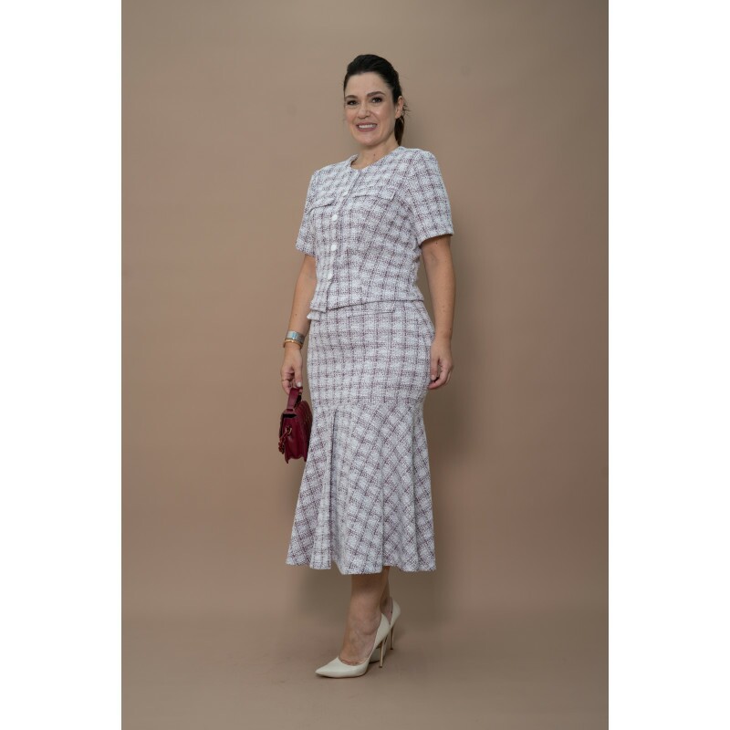Conjunto em malha tweed Luciana Pais.