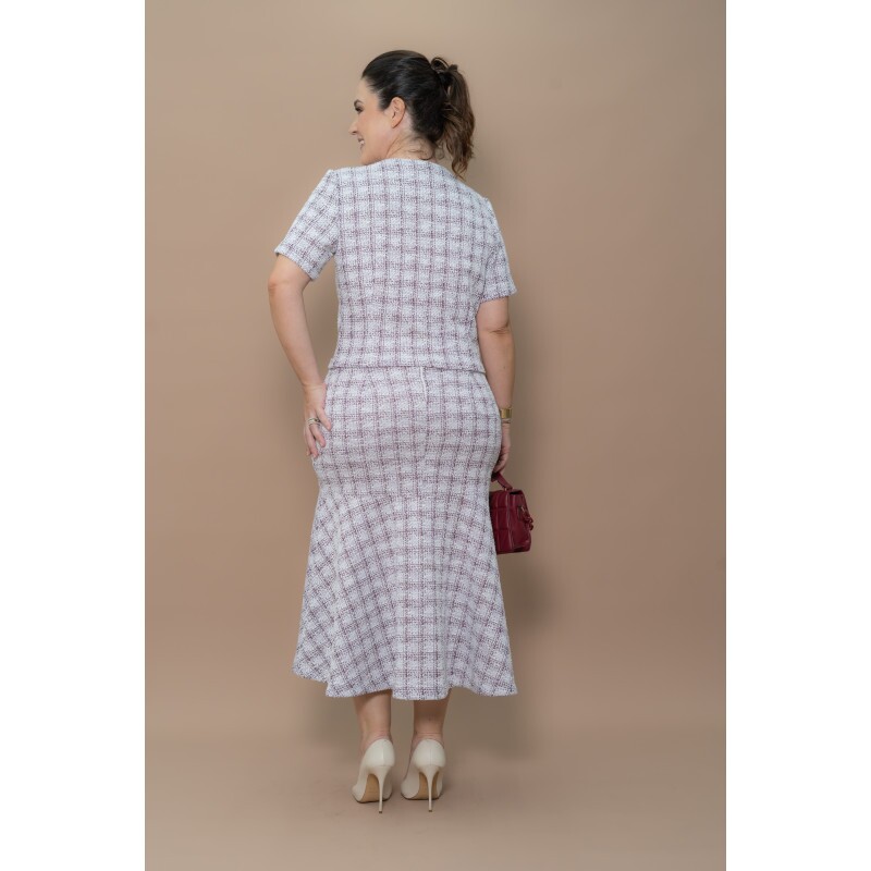 Conjunto em malha tweed Luciana Pais.