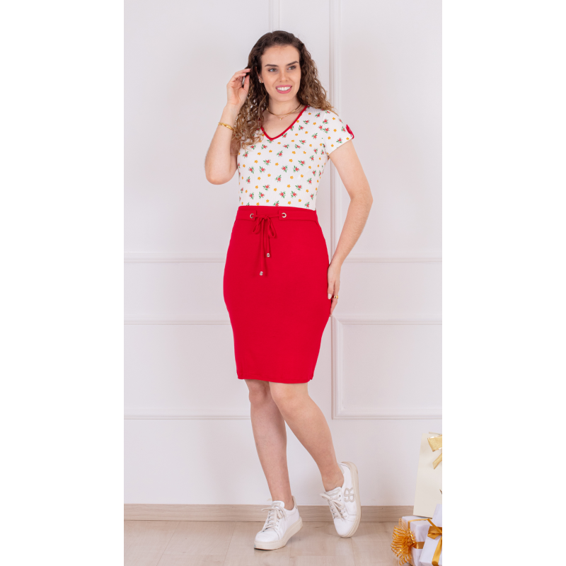 Vestido Jessy em Malha Blusa com Estampa Floral Puro Sharmy