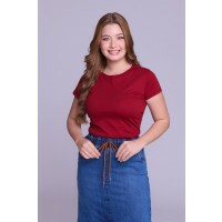Blusa Xanthe Em Malha De Algodão Bordô Hapuk